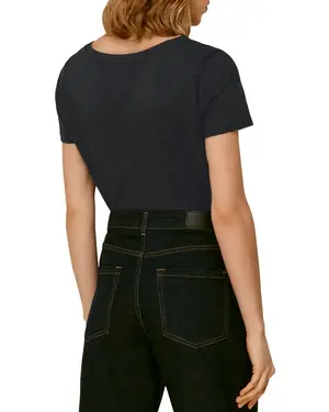 Whistles Sophie V-neck Cotton Tee