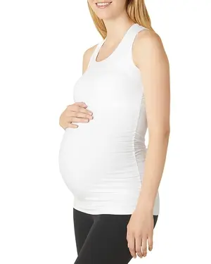 Beyond Yoga Racerback Maternity Tank - Cloud White