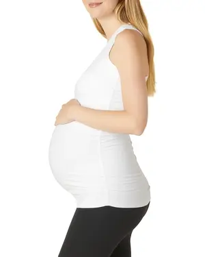 Beyond Yoga Racerback Maternity Tank - Cloud White