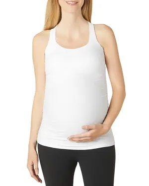 Beyond Yoga Racerback Maternity Tank - Cloud White