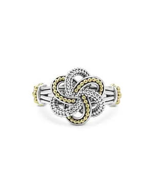 Lagos Sterling And 18k Yellow Gold Love Knot Ring