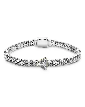 Lagos Ksl Pyramid Caviar Diamond Bracelet - Silver