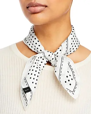 FRAAS FRAAS Dottie Square Silk Scarf White