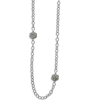 Lagos Sterling & 18k Yellow Gold Love Knot Necklace - Silver
