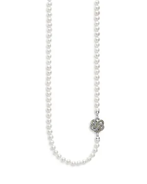 Lagos Sterling And 18k Yellow Gold Pearl Necklace - Silver