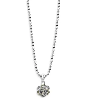 Lagos Sterling And 18k Yellow Gold Love Knot Pendant Necklace - Silver