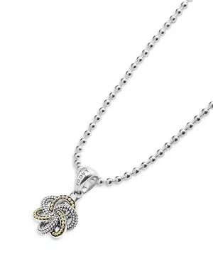 Lagos Sterling And 18k Yellow Gold Love Knot Pendant Necklace