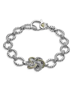 Lagos Sterling & 18k Yellow Gold Love Knot Bracelet