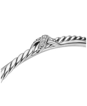 David Yurman Sterling And Diamond Cuff Bracelet - Silver