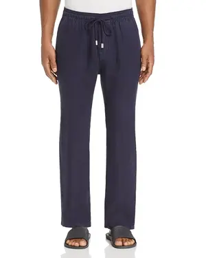Vilebrequin Linen Regular Fit Drawstring Pants - Navy
