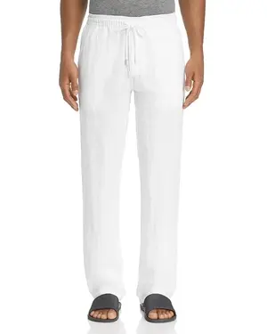 Vilebrequin Linen Regular Fit Drawstring Pants White