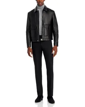 John Varvatos Wool Slim Fit Suit Pants - Black