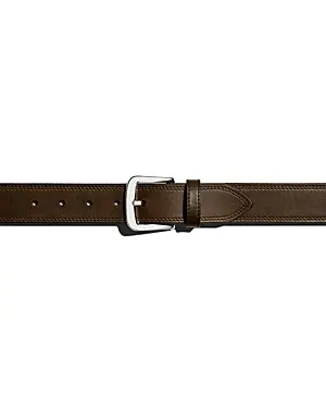 Shinola Double Stitch Leather Belt Deep Brown