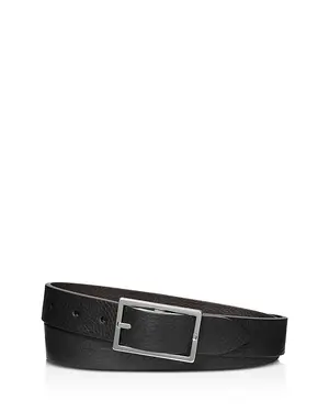 Shinola Reversible Rectangle Buckle Leather Belt - Black/walnut