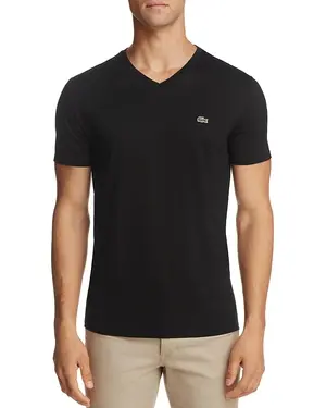 Lacoste V-neck Pima Cotton Tee - Black