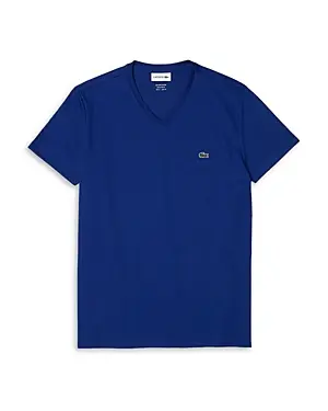 Lacoste V-neck Pima Cotton Tee Cosmic Blue