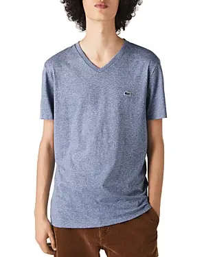 Lacoste V-neck Pima Cotton Tee Dark Blue