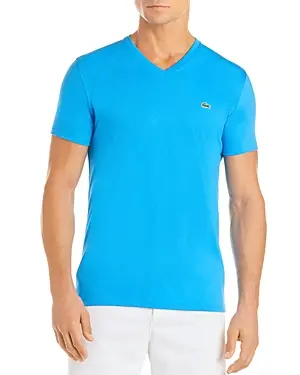 Lacoste V-neck Pima Cotton Tee Ibiza Blue