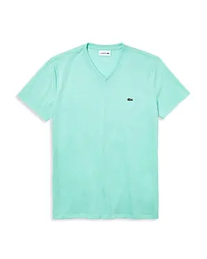 Lacoste V-neck Pima Cotton Tee Spirulina