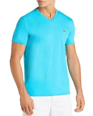 Lacoste V-neck Pima Cotton Tee Turquoise