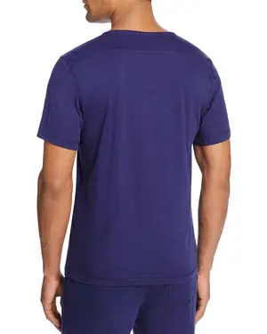 Daniel Buchler Peruvian Pima Cotton V-neck Lounge Tee - Navy