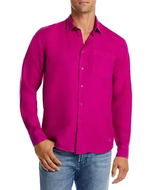 Vilebrequin Linen Solid Classic Fit Shirt Beaujolais