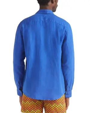 Vilebrequin Linen Solid Classic Fit Shirt - Marrakech