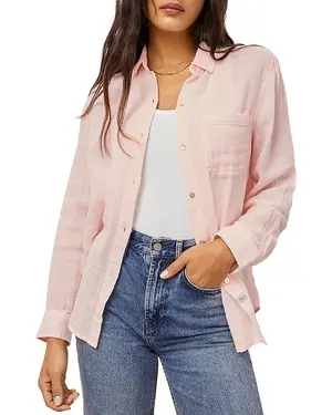 Rails Ellis Long Sleeve Gauze Shirt - Petal