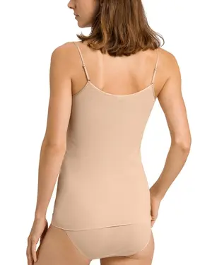 Hanro Cotton Seamless V-neck Cami - Beige