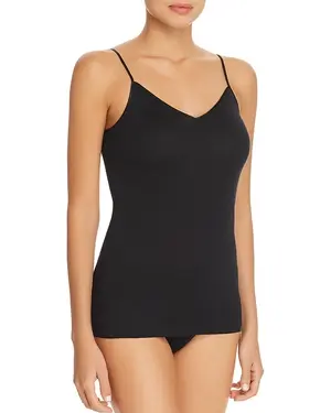 Hanro Cotton Seamless V-neck Cami - Black