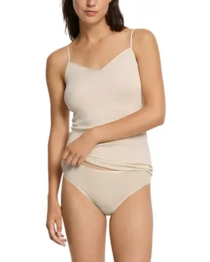 Hanro Cotton Seamless V-neck Cami - Summer Sand