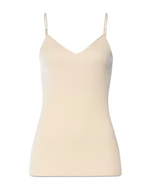 Hanro Cotton Seamless V-neck Cami - Summer Sand