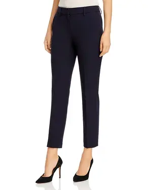 T Tahari Ankle Straight-leg Trousers - Navy