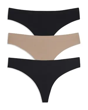 Honeydew Intimates Skinz Thongs, Set Of 3 - Black/nude/black
