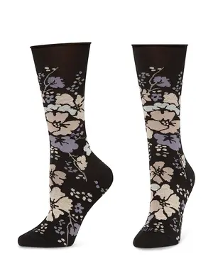 Hue Hue Jean Socks Neutral Floral