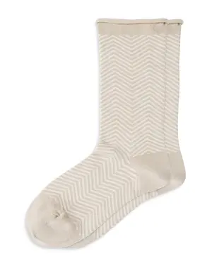 Hue Hue Jean Socks Taupe Chevron
