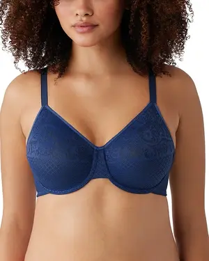 Wacoal Visual Effects Unlined Underwire Minimizer Bra Bellwether Blue