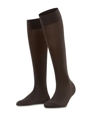Falke Cotton Touch Knee High Socks - Dark Brown