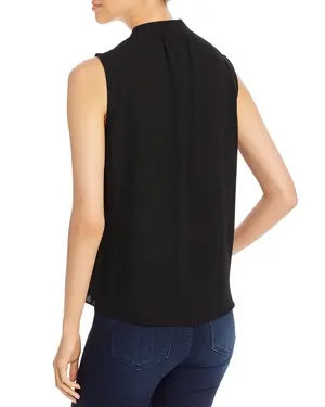T Tahari Edie Sleeveless V-neck Top - Black