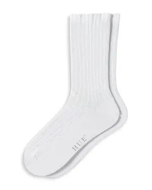 Hue Scalloped Pointelle Socks White