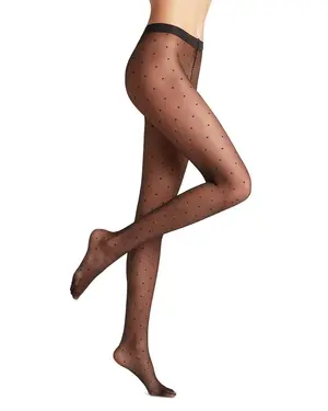 Falke Dot Sheer Tights - Black