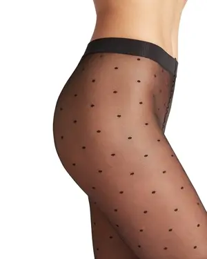 Falke Dot Sheer Tights - Black