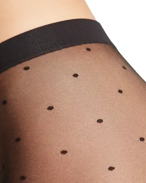 Falke Dot Sheer Tights - Black