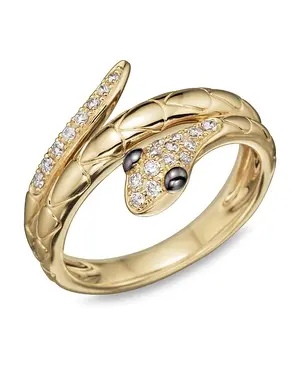 Bloomingdale'S Diamond Snake Ring - Yellow Gold/white Diamonds
