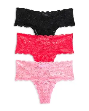 Cosabella Never Say Never Mid-rise Thongs, Set Of 3 Passi Ibisco