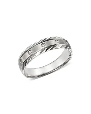 Bloomingdale'S 14k Gold Diamond Double-bevel Edge Band - White