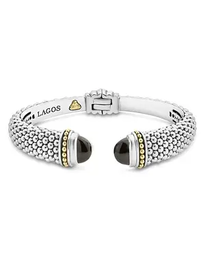 Lagos 18k Gold And Sterling Silver Rittenhouse Onyx Cuff - Black/silver