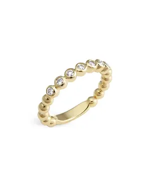 Lagos 18k Gold Beaded And Diamond Ring - White/gold