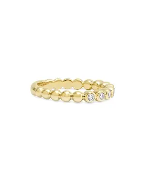 Lagos 18k Gold Beaded And Diamond Ring