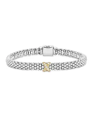 Lagos 18k Gold And Sterling Silver Embrace Diamond Bracelet - Multi/silver